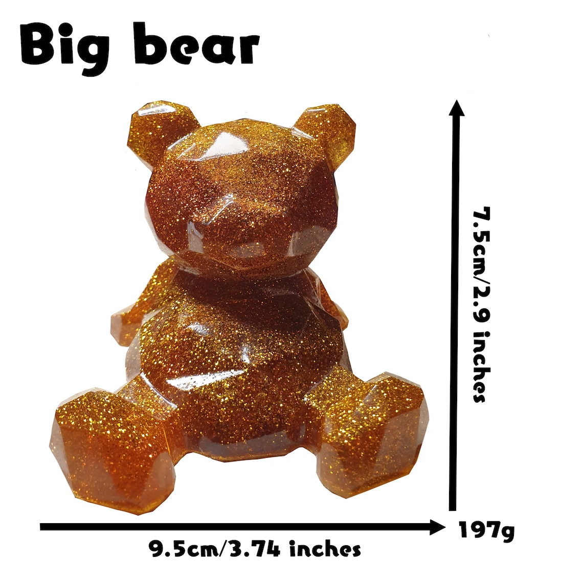 3D Epoxy Resin Bear - Etsy UK
