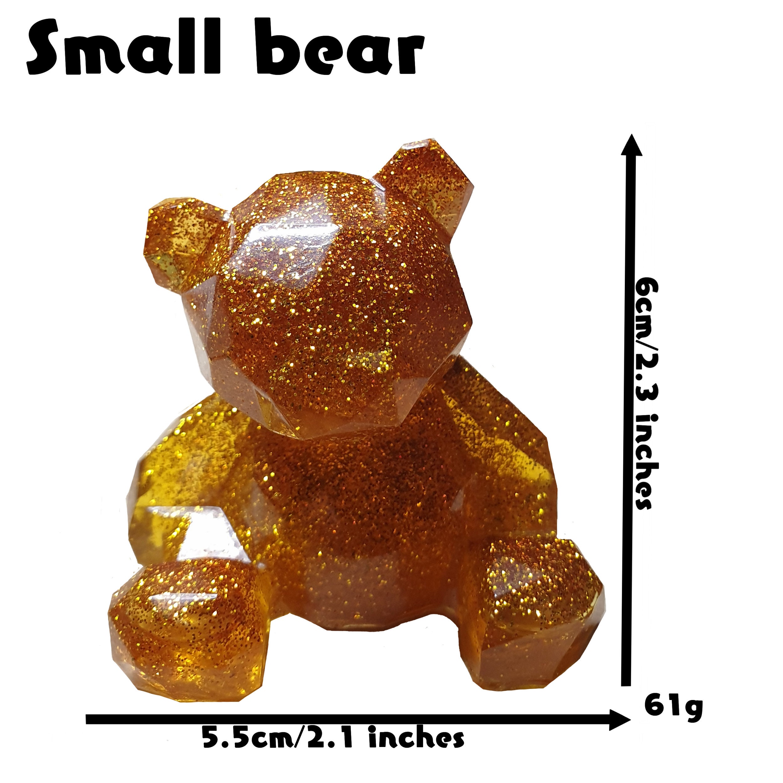 3D Epoxy Resin Bear - Etsy UK