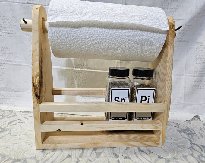 Paper Towel Caddy, Paper Towel Dispenser With Space for Spices or ...
