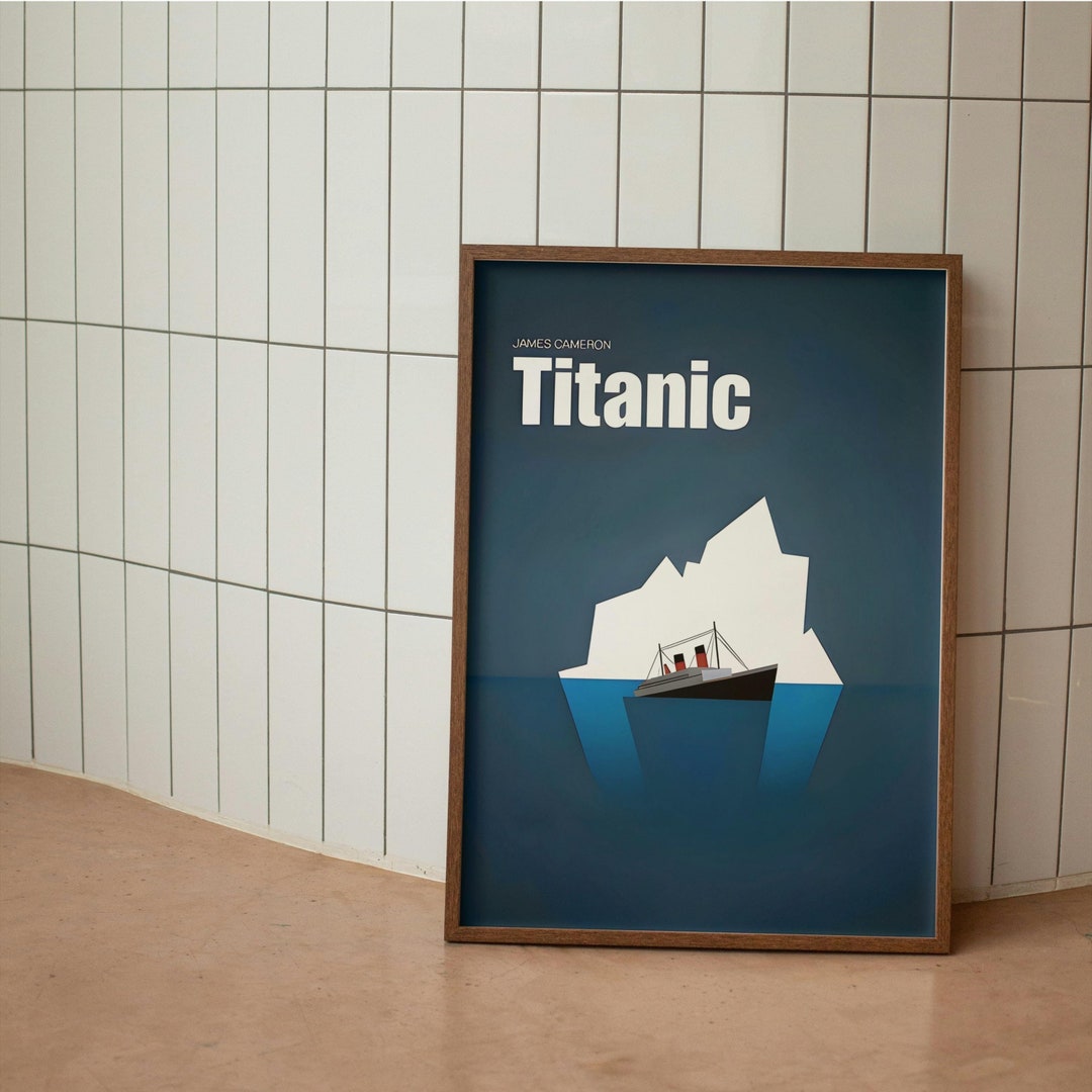 Titanic Movie Poster Minimalist Art Print of Ship and Iceberg Iconic ...