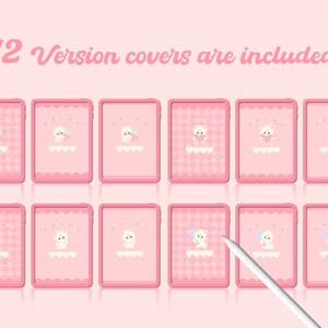 Cute Strawberry Bear Digital Notebook | Kawaii Pink Digital Note ...