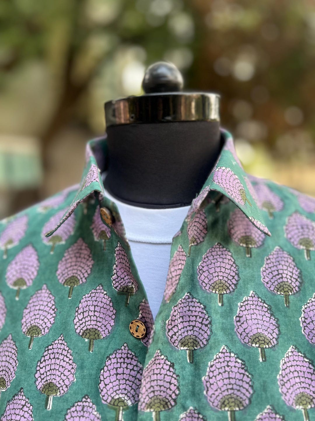 Floral Block Print Men's Cotton Shirt: Bohemian Summer Style - Etsy