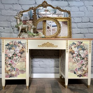 Vintage Vanity / Painted Desk/ Vanity Table/antique Vanity Table/office ...