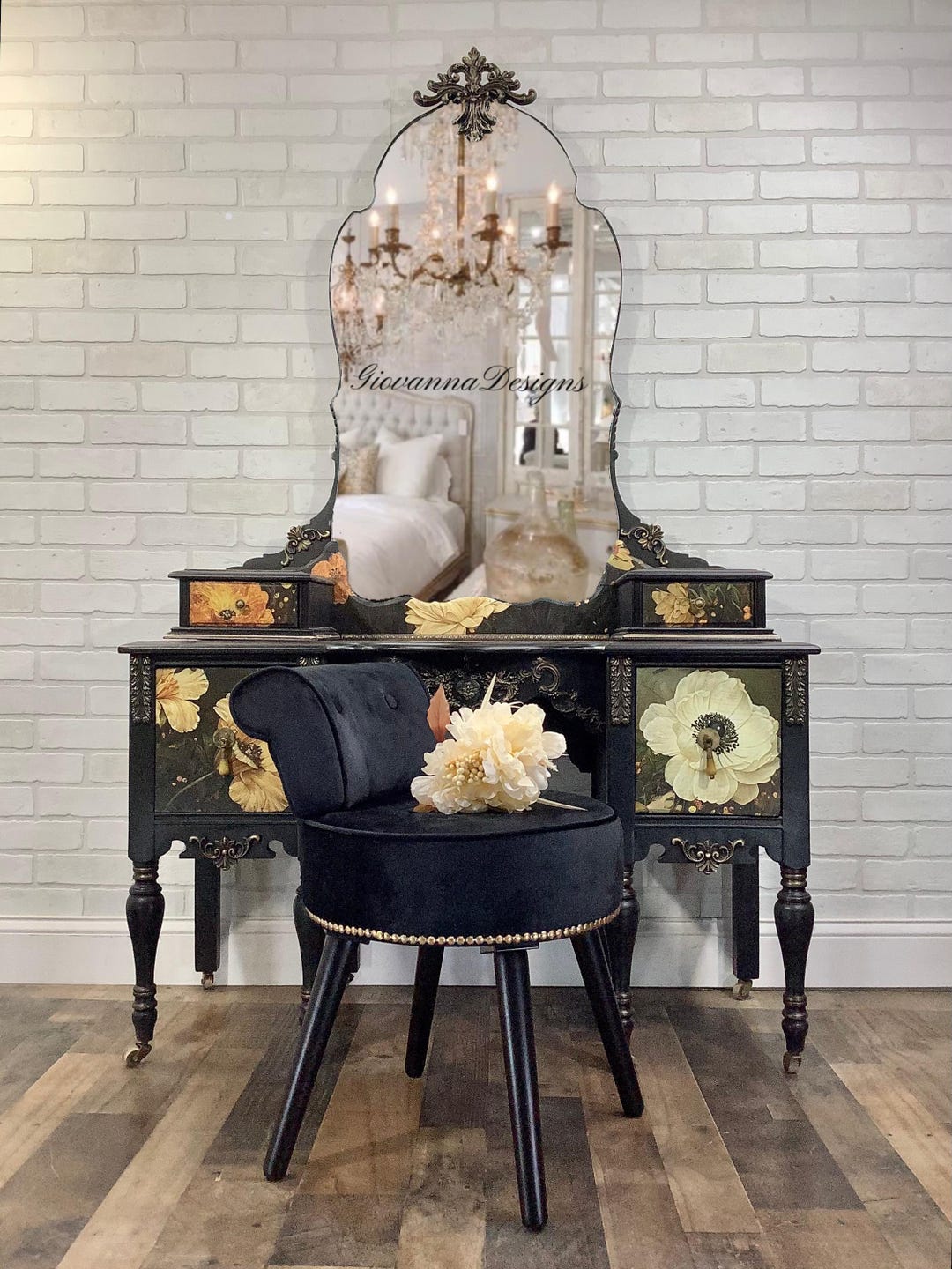 New***antique Vanity Table/vintage Vanity Set /makeup Vanity/dressing ...