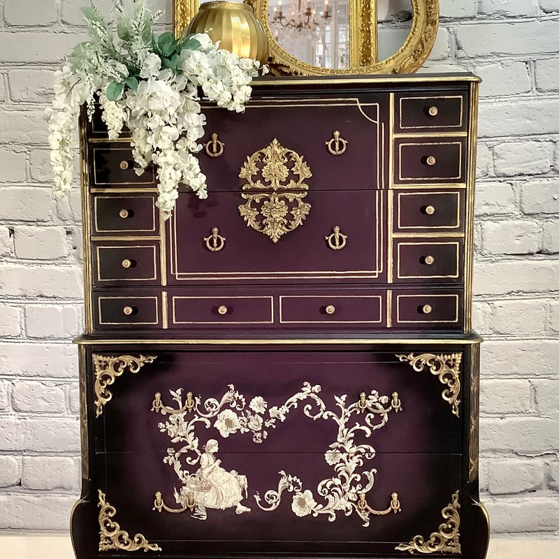 Purple Chest of Drawers - Etsy