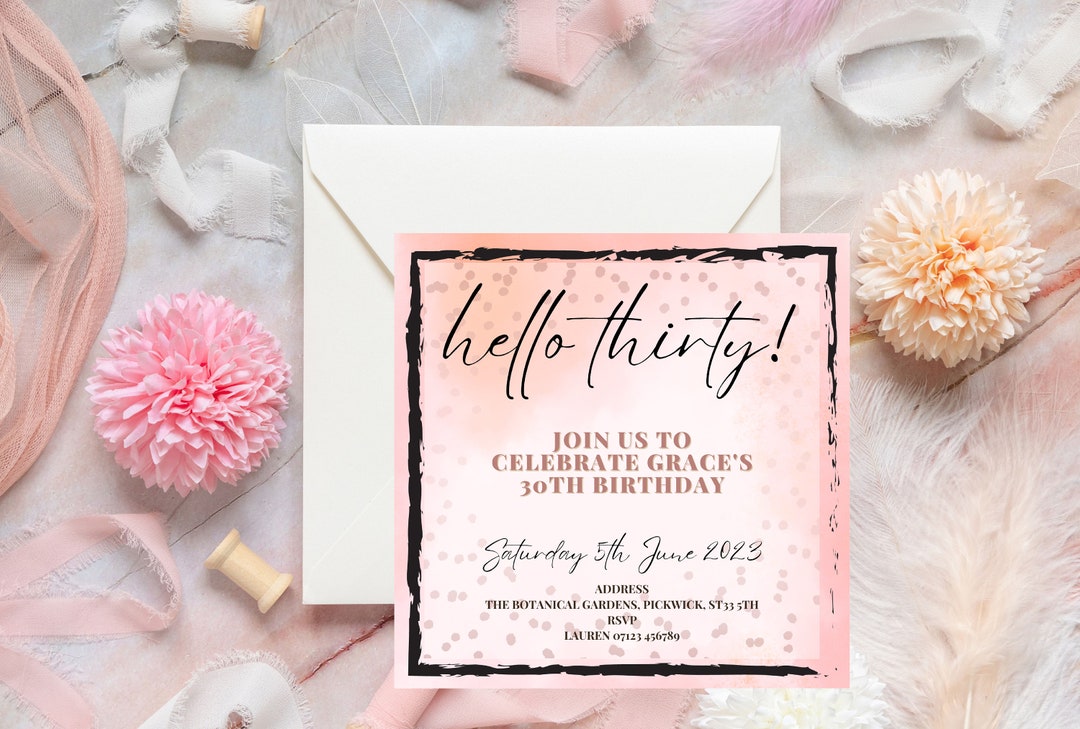 Editable 30th Birthday Invitation, Printable Instant Download, Classy ...