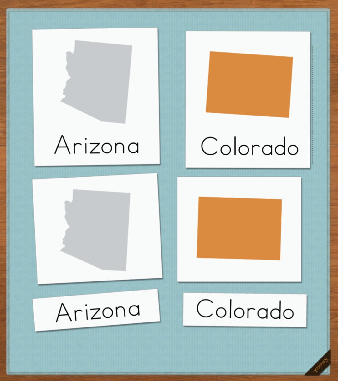 Mobilemontessori.org ,montessori 3 Part Cards: United States ...