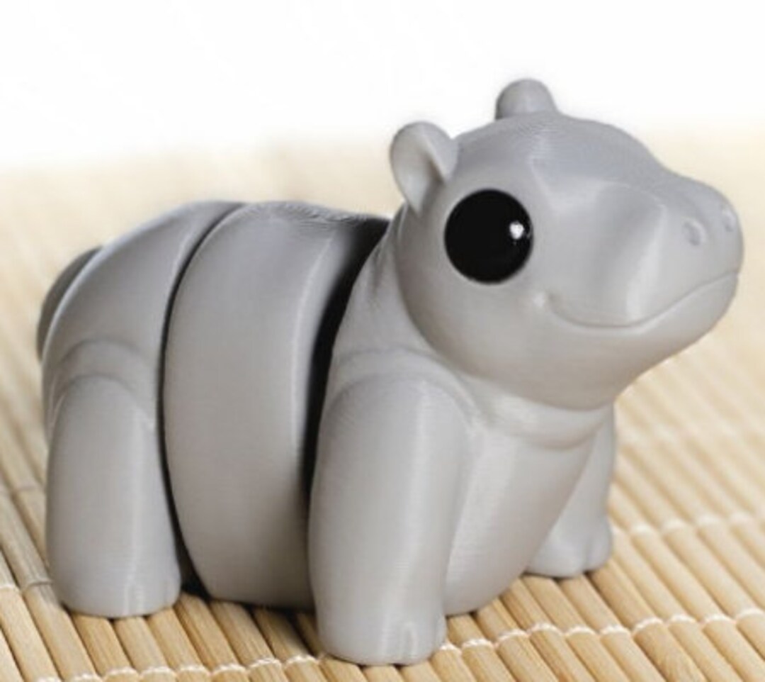 Baby Hippo Articulated 3d Printed Figurine - Etsy