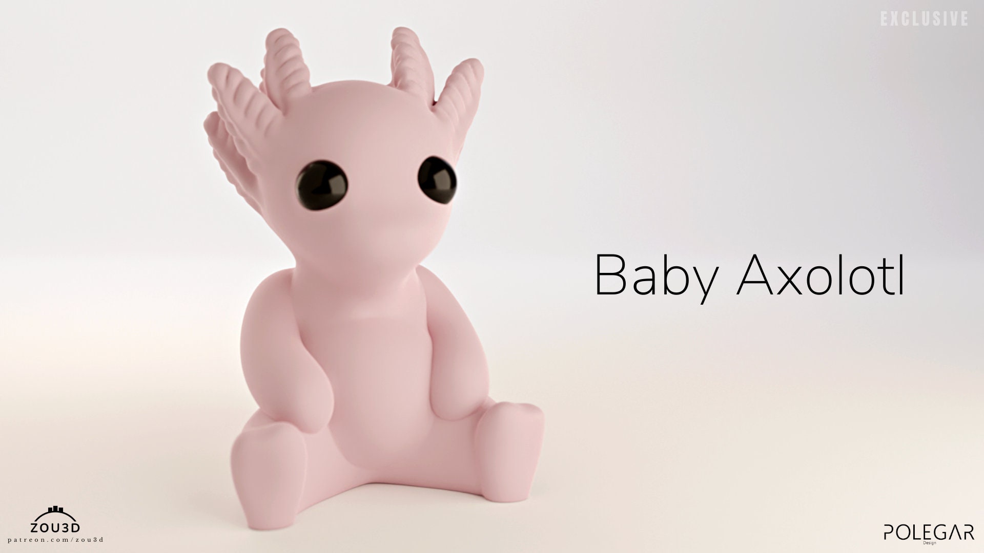 Baby Axolotl Sculpture (2 Poses) 3d Printed Cute Desk Guardian - 40 ...