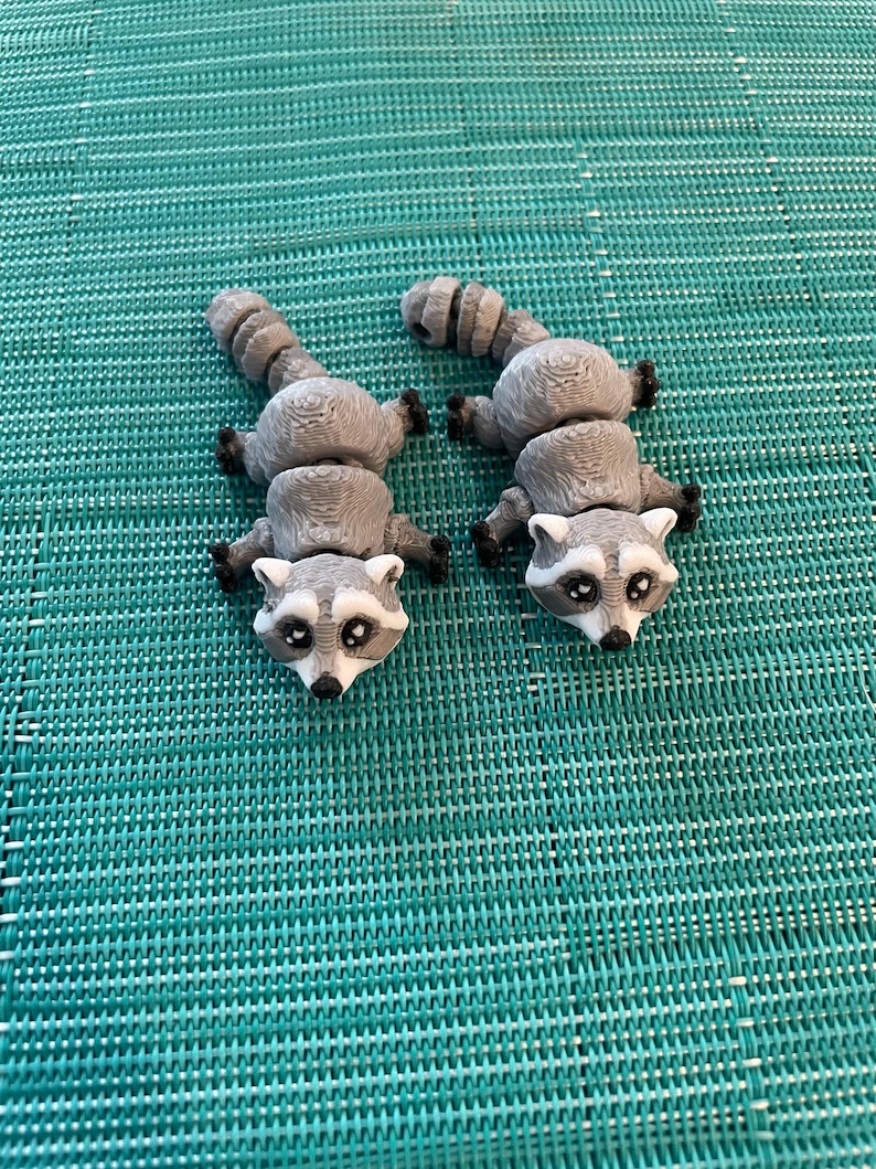Baby Raccoon Articulated 3d Printed Figurine - 40 Color Options! - Etsy