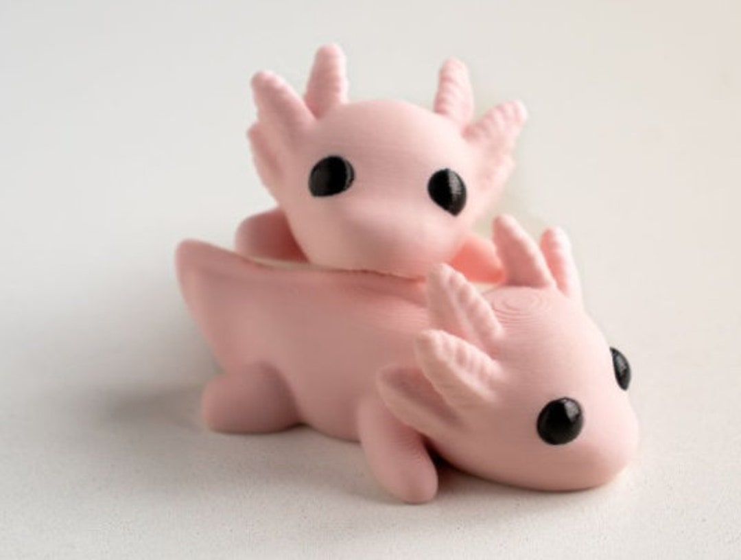 Baby Axolotl Sculpture 2 Poses 3d Printed Cute Desk Guardian - Etsy