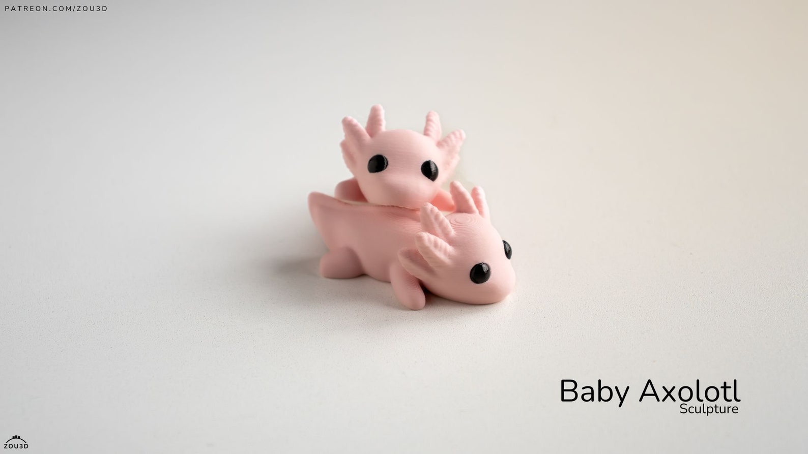 Baby Axolotl Sculpture (2 Poses) 3d Printed Cute Desk Guardian - 40 ...