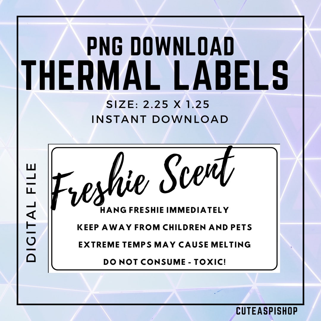 PNG Label Download - FRESHIE Car Scent Label Sticker - Digital Download ...
