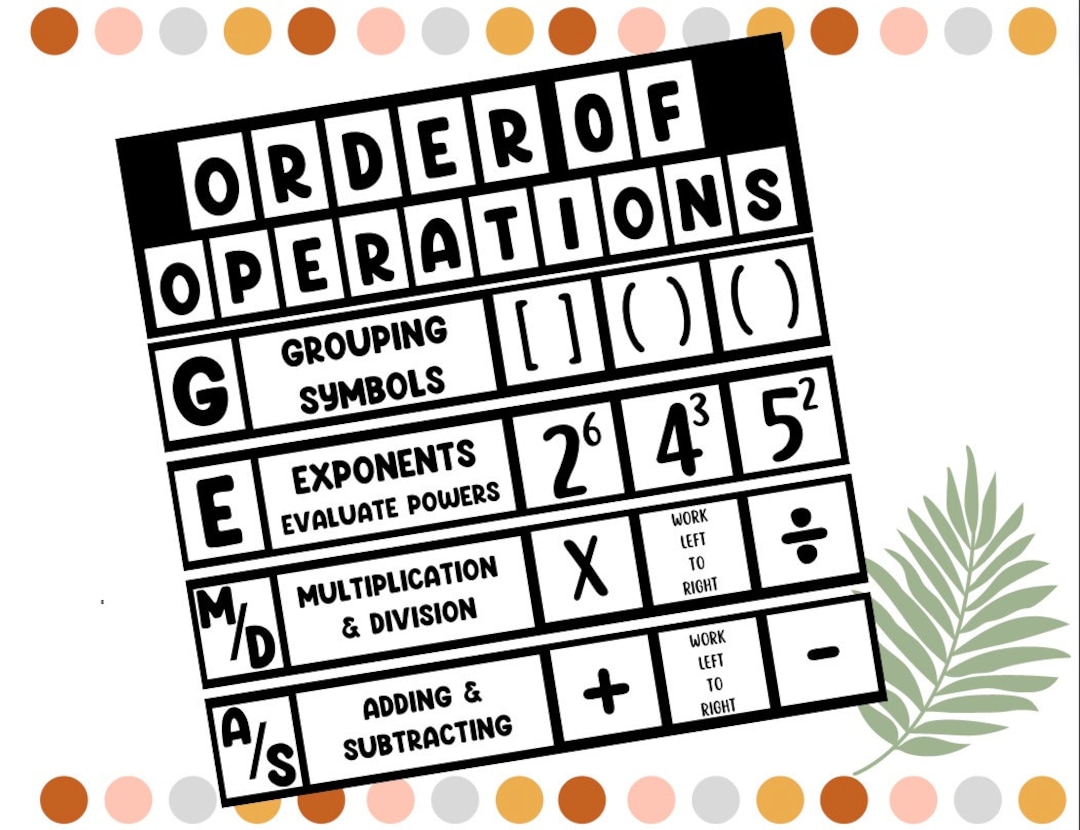 Order of Operations - GEMDAS - Etsy