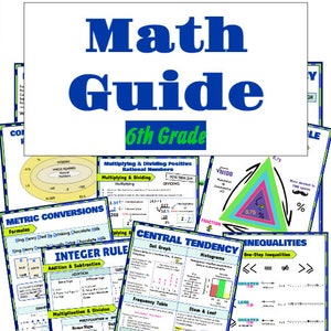 6th Grade Math Guide Book Blue/green Theme - Etsy