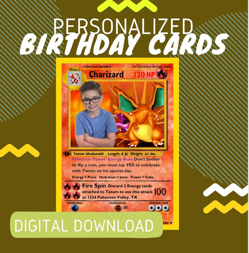 Pokemon Party Favors - Personalized Charizard Birthday Invitation Card ...