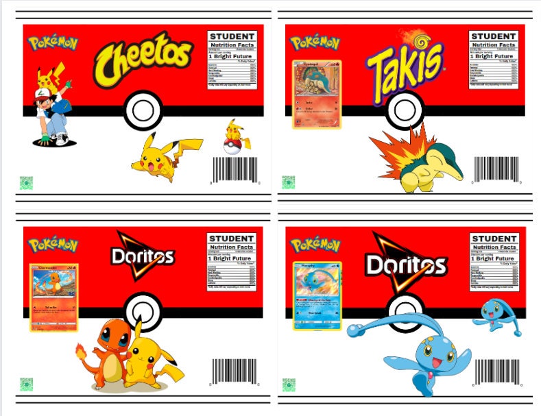 CLASSROOM Pokemon Chip Label Templates - All Variety Chip Box ...