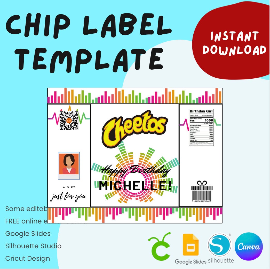 Editable Chip Label Template - Custom Party Favors - Birthday / Baby ...