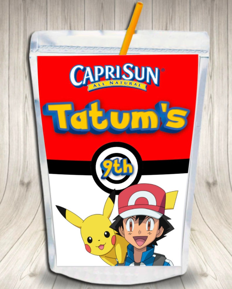 Pokemon Party Favors - Juice Box Template - Birthday / Celebrtion - Etsy