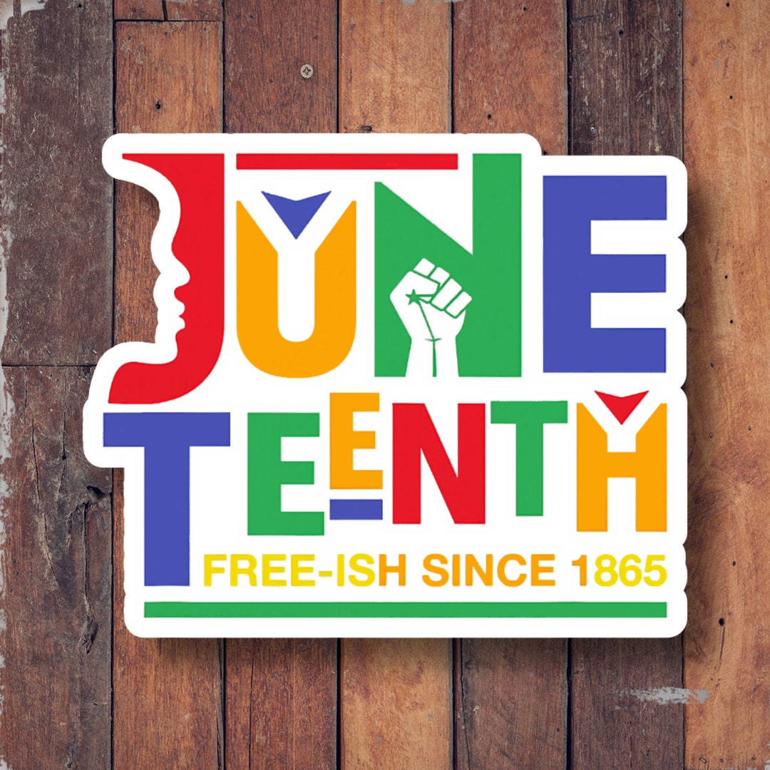 Juneteenth Sticker, Federal Holiday, Freedom Day, Colorful Sleek Emblem ...