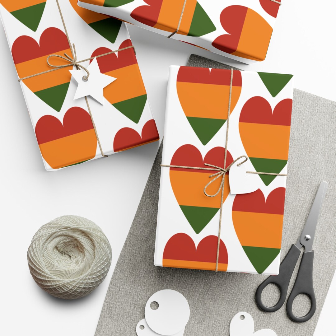 Hearts Galore Ethnic Wrapping Paper. Simple but Fun Designs Puts Your ...
