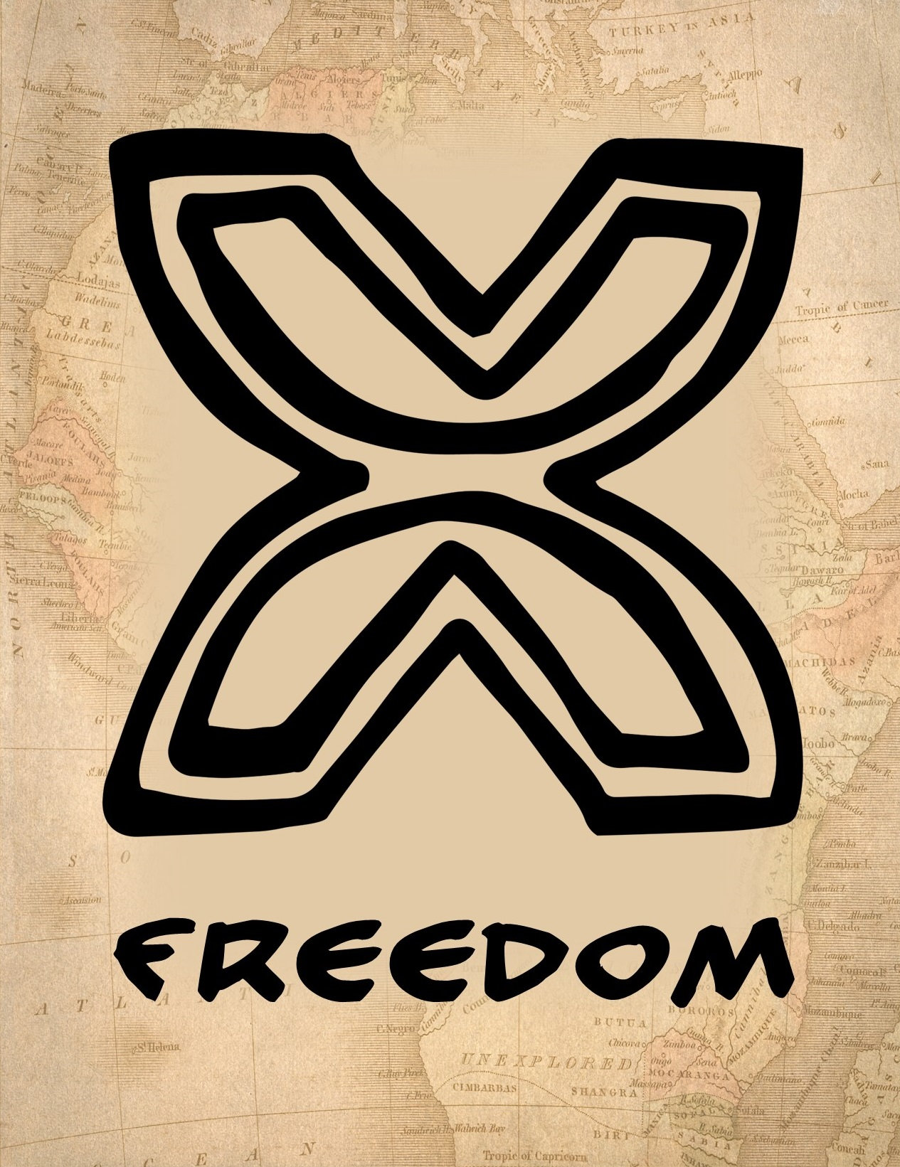 Adinkra Freedom Symbol on African Map Background | Etsy
