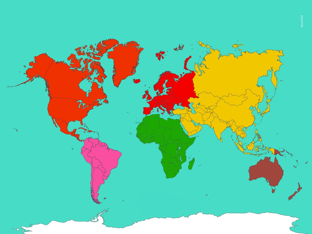 World Map for Montessori Geography Activities - Etsy