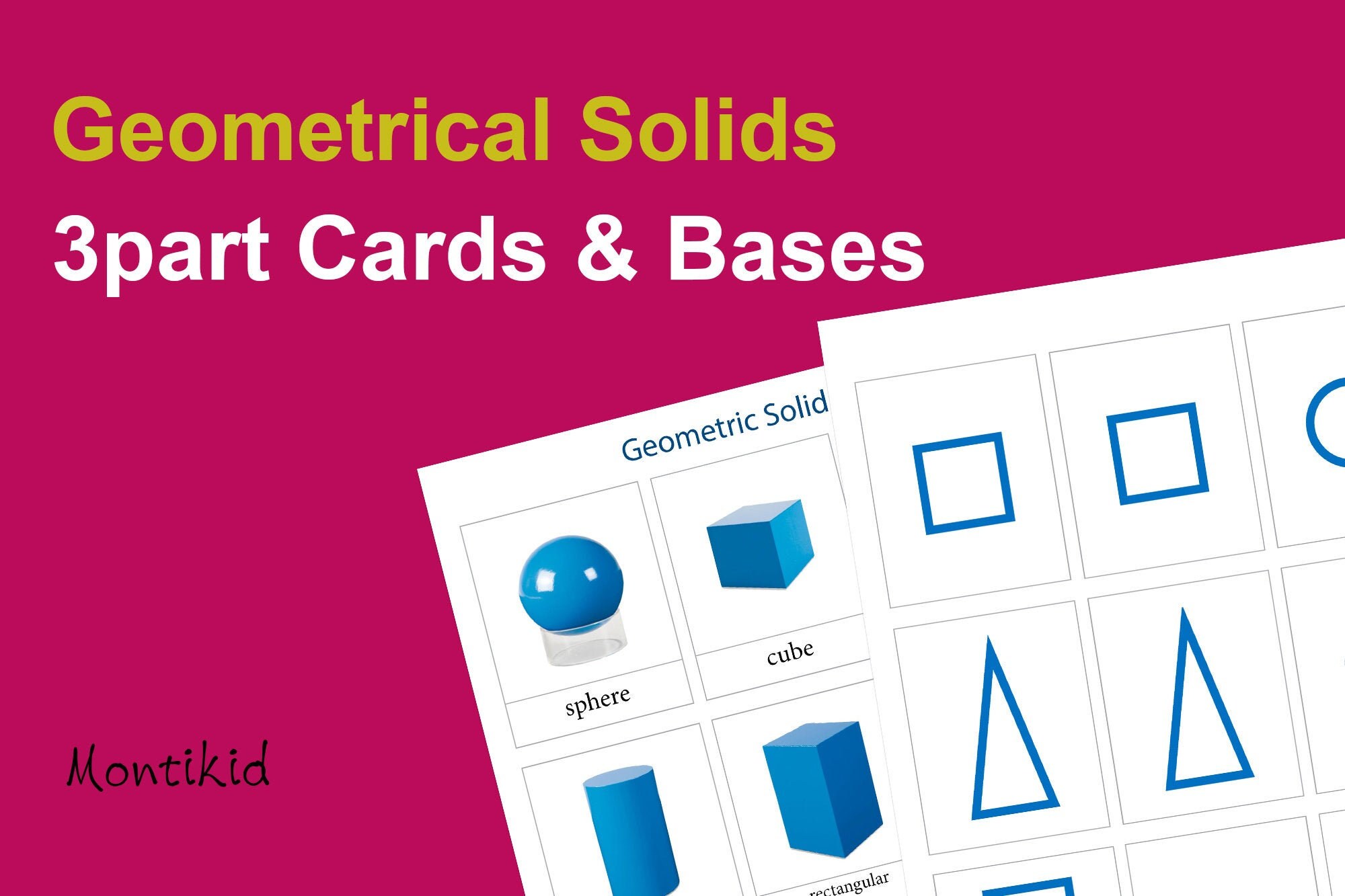 Geometric Solids - 3part Cards & Bases - Etsy