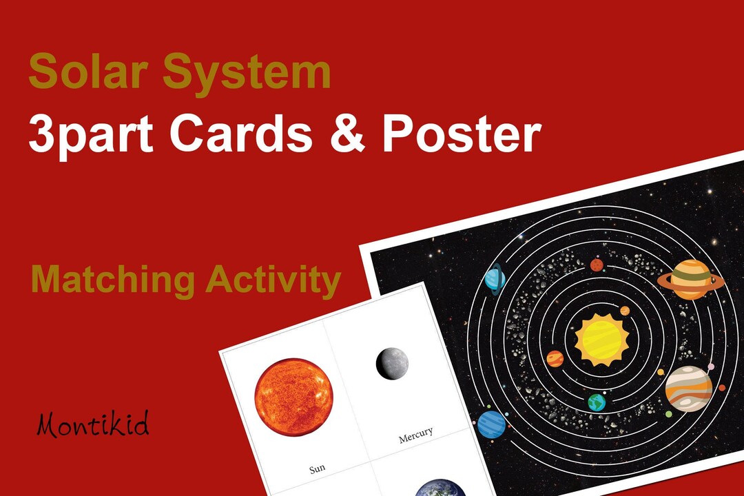 Solar System Montessori Cards & Matching Activity - Etsy