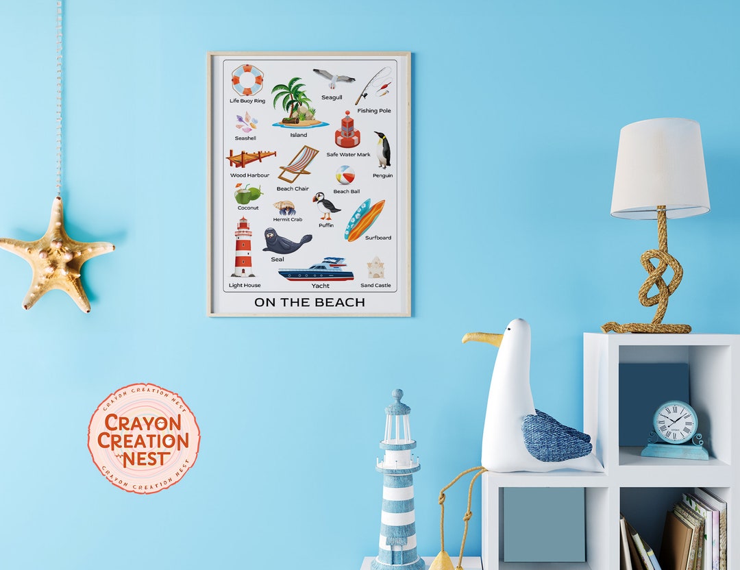 On the Beach Matching Half Cards N Posters. Printable Kid Coloring ...