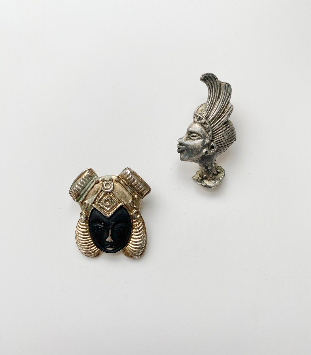 Set of 2 Vintage Cultural Brooch & Pin - Etsy