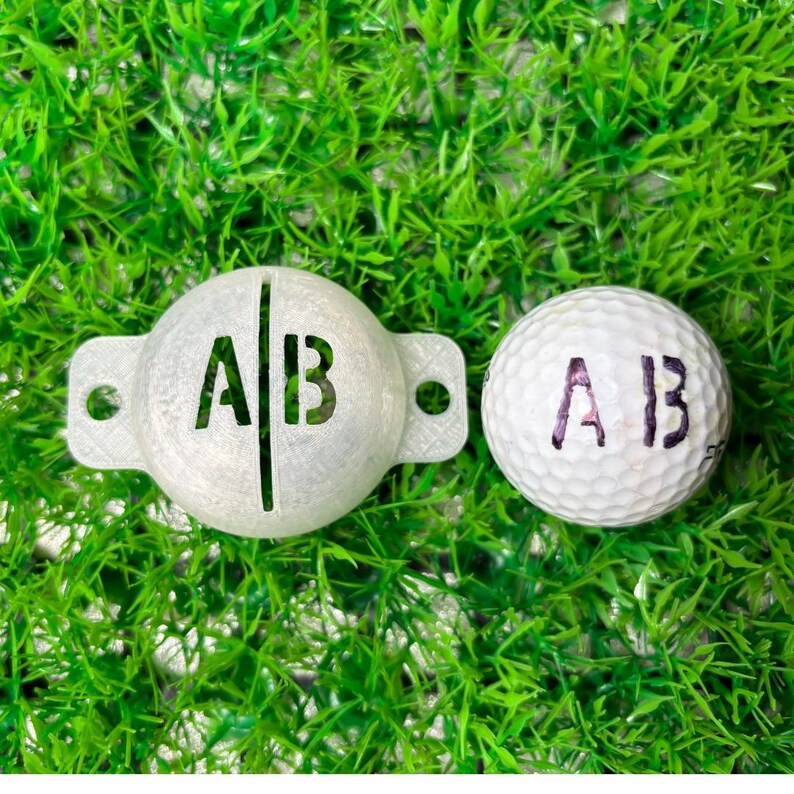 Personalized 3D Golf Ball Stencil & Alignment Tool Custom Initials ...