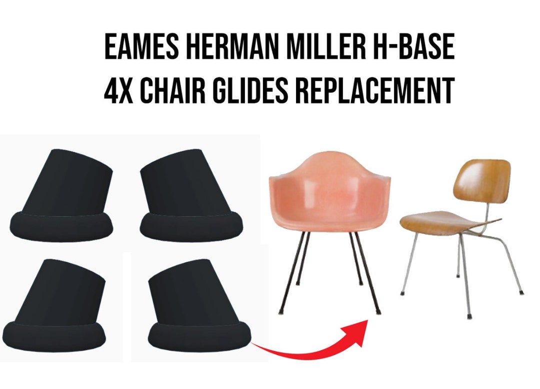 Eames Herman Miller H-base Furniture Feet 4x Chair Glides Replacement ...