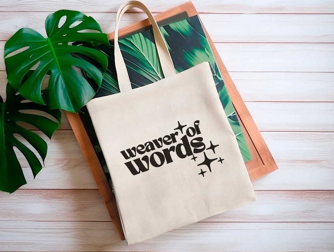 Writer Tote Bag, Weaver of Words Canvas Tote, Fantasy YA Writer Gifts ...