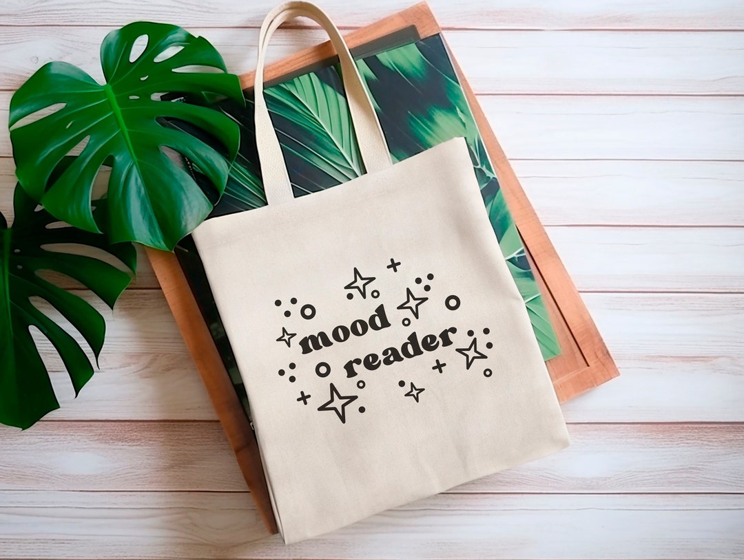 Bookish Tote Bag, Mood Reader Canvas Library Book Bag, Gift for Readers ...