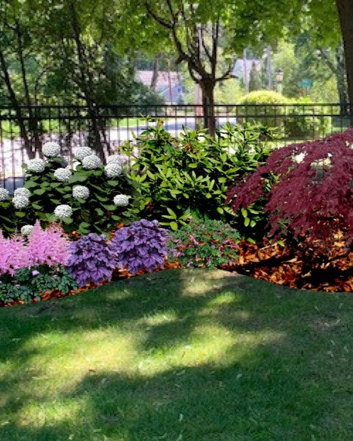 Landscape Design Plan for Full Shade Border Garden - Etsy