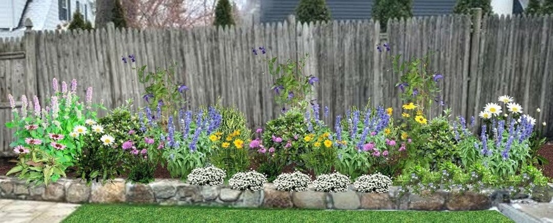 Landscape Design Plan Full Sun 'lexington' - Etsy