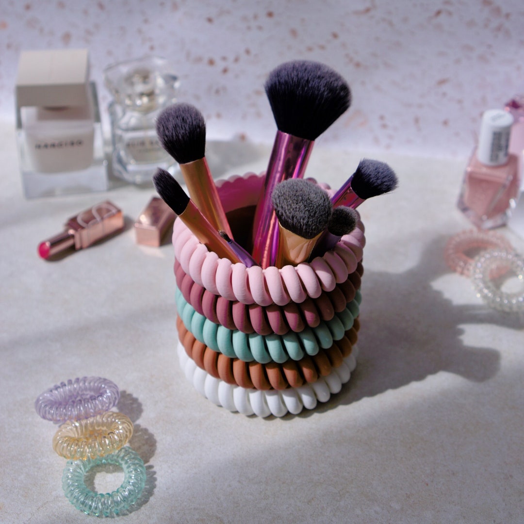 Scrunchy Makeup Brush Pot, Storage Pot, Vanity Tidy, Makeup Organiser ...