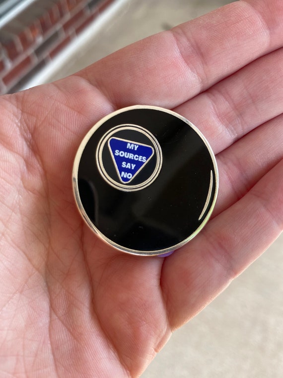 My Sources Say No Magic 8-ball Enamel Pin - Etsy