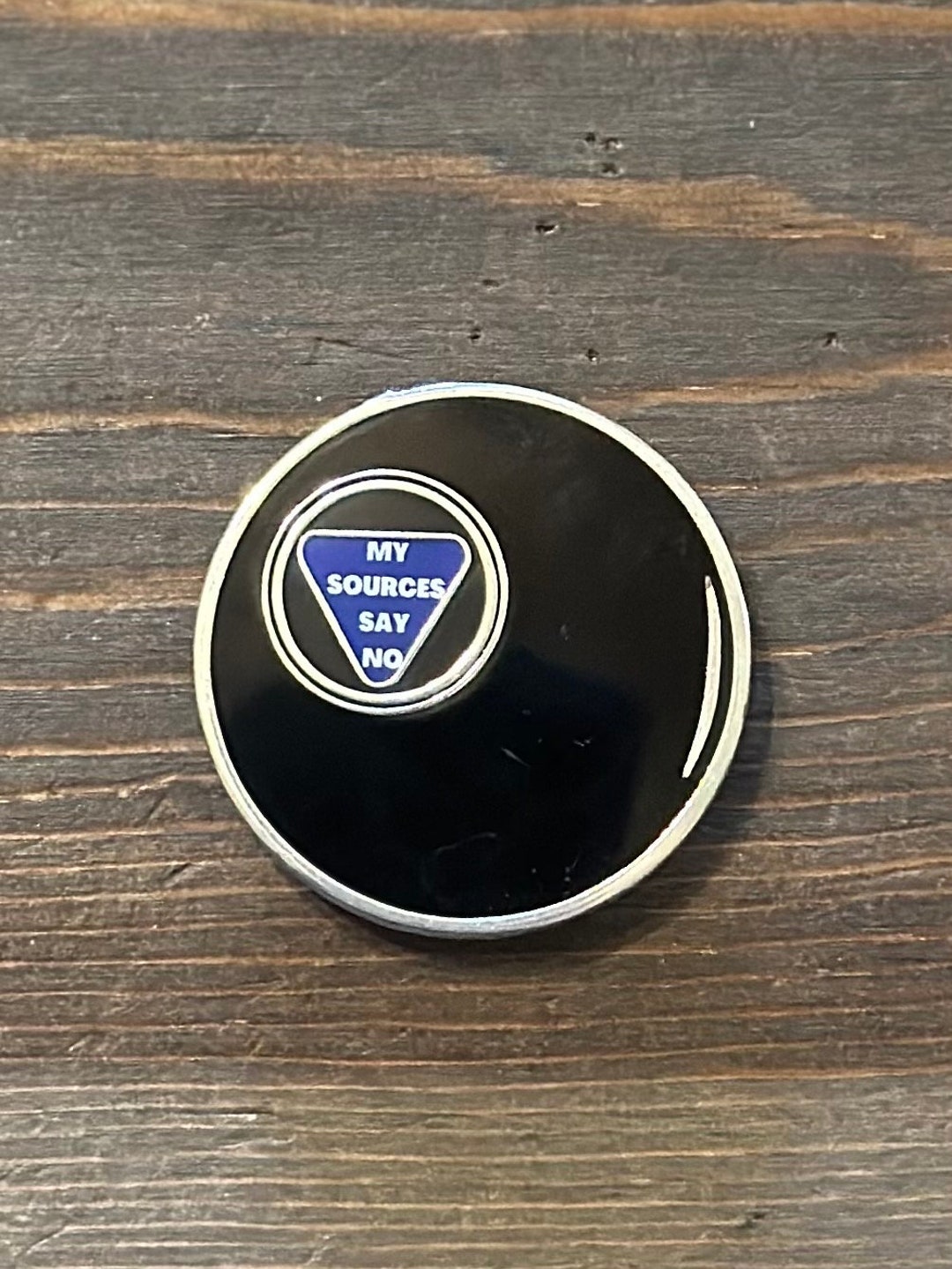 My Sources Say No Magic 8-ball Enamel Pin - Etsy