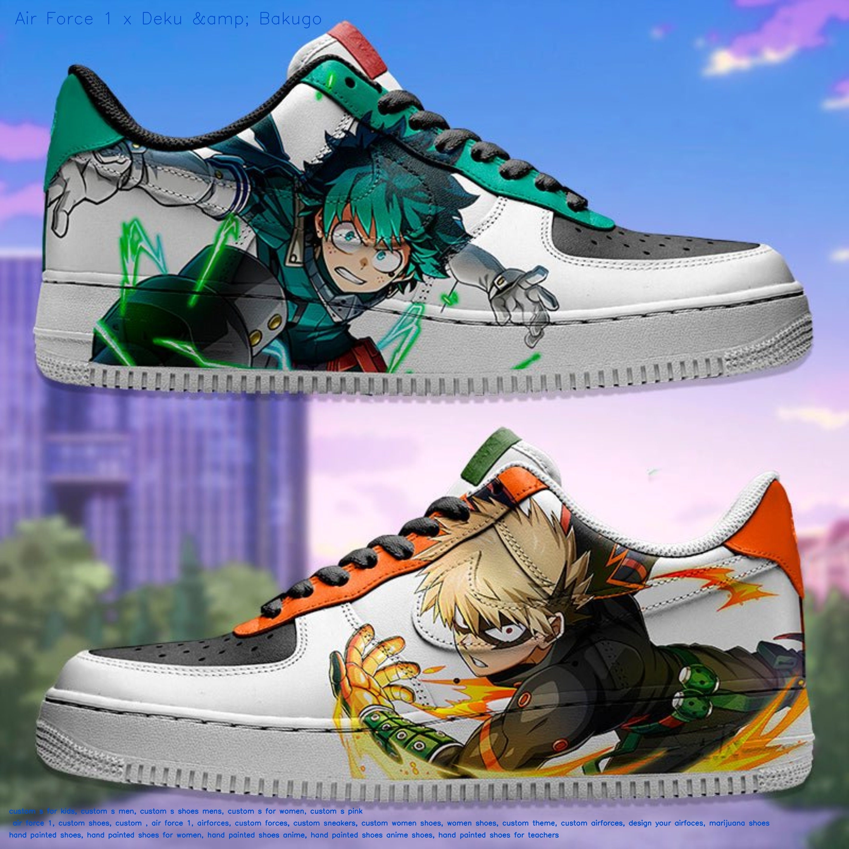 Air Force 1 X Deku Amp Bakugo Custom Air Force 1,limited Edition Buy ...
