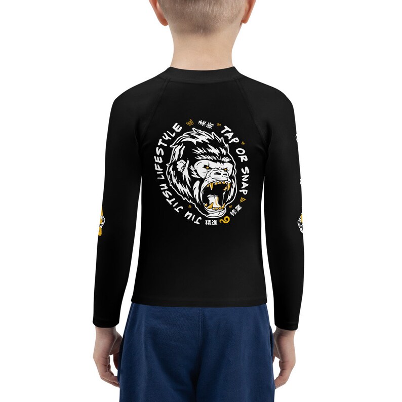 Kids Jiu Jitsu Competitor Rash Guard for BJJ - Gorilla Tap or Snap - Etsy