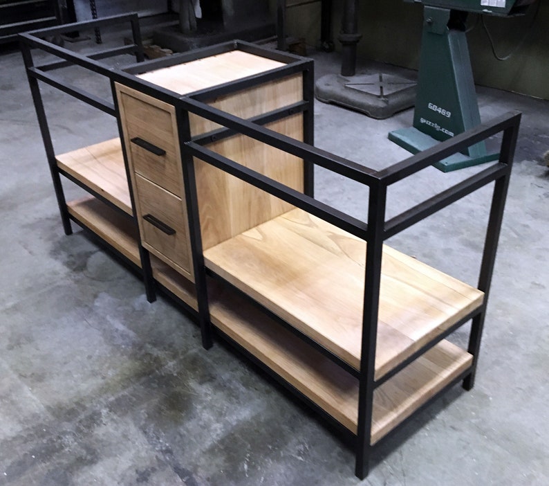 Industrial Steel Double Vanity Base With Storage - Etsy