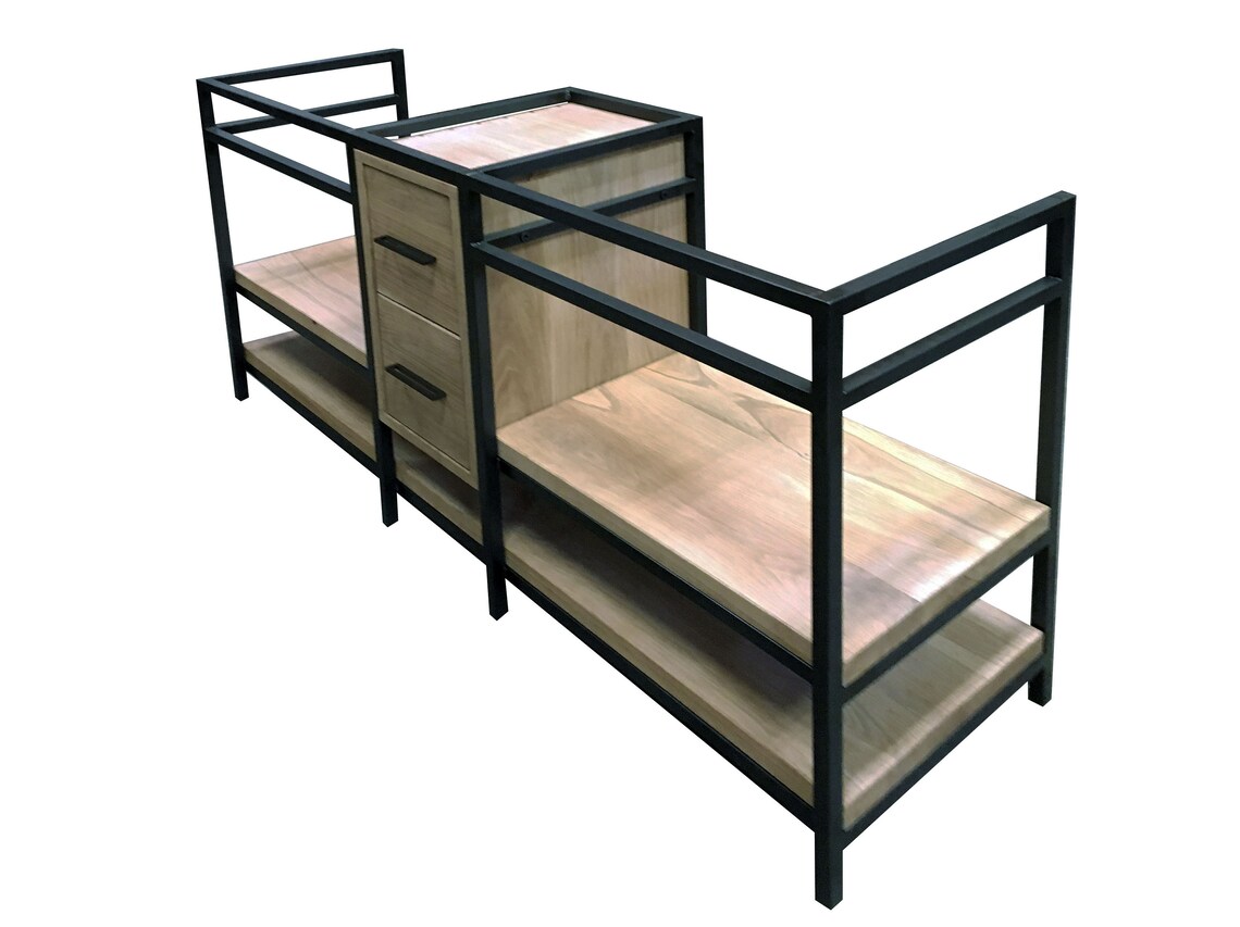 Industrial Steel Double Vanity Base With Storage - Etsy
