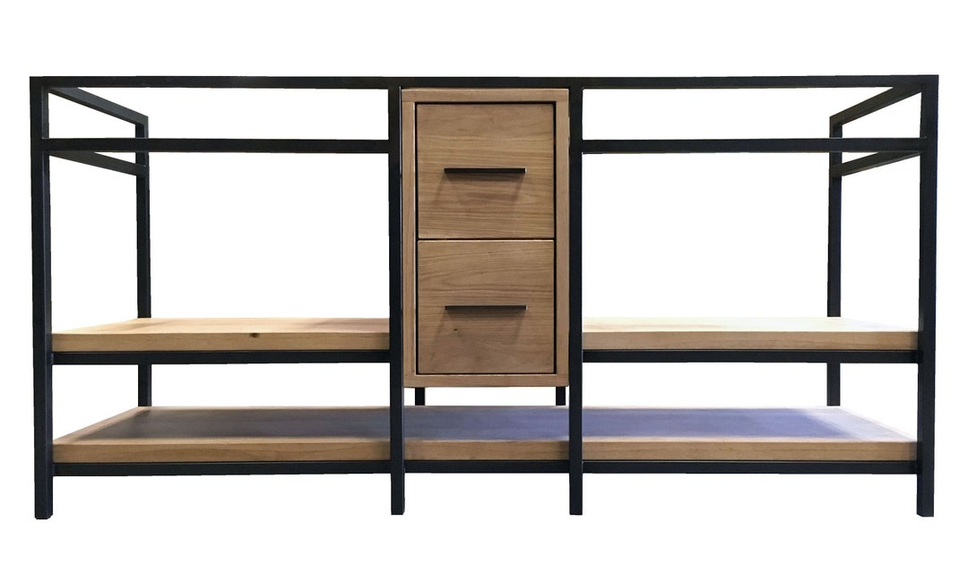 Industrial Steel Double Vanity Base With Storage - Etsy