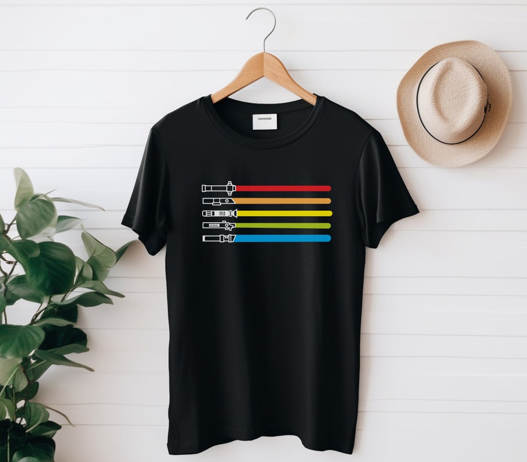 Rainbow Lightsaber Flag Pride Printed Shirt, LGBTQ Social Justice Tee ...