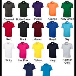 Embroidered Logo and Text Polo Shirt, Personalised Design Monogrammed ...