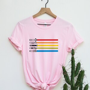 Rainbow Lightsaber Flag Pride Printed Shirt, LGBTQ Social Justice Tee ...