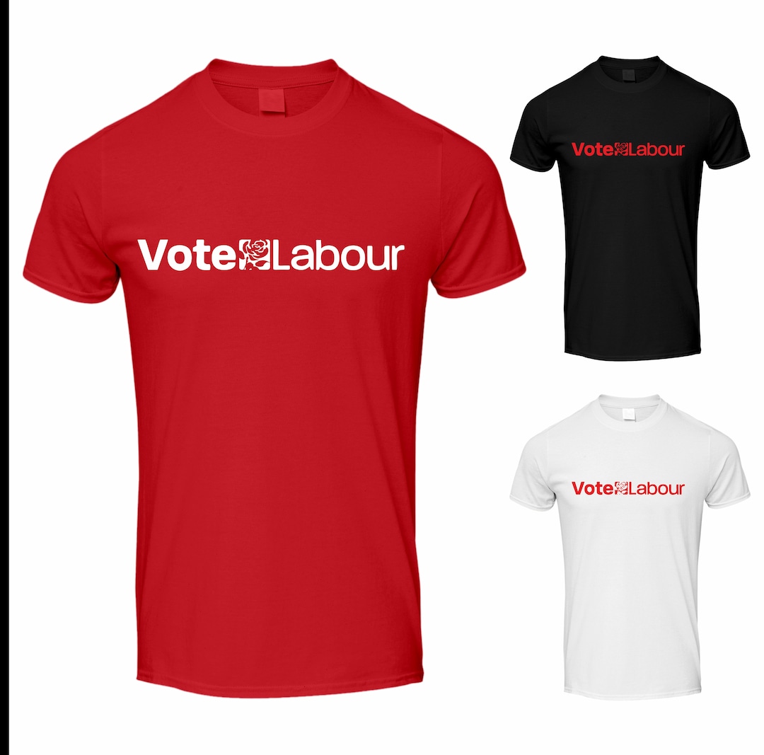 Vote Labor T-Shirt, 2024 Großbritanniens politisches bedrucktes T-Shirt ...