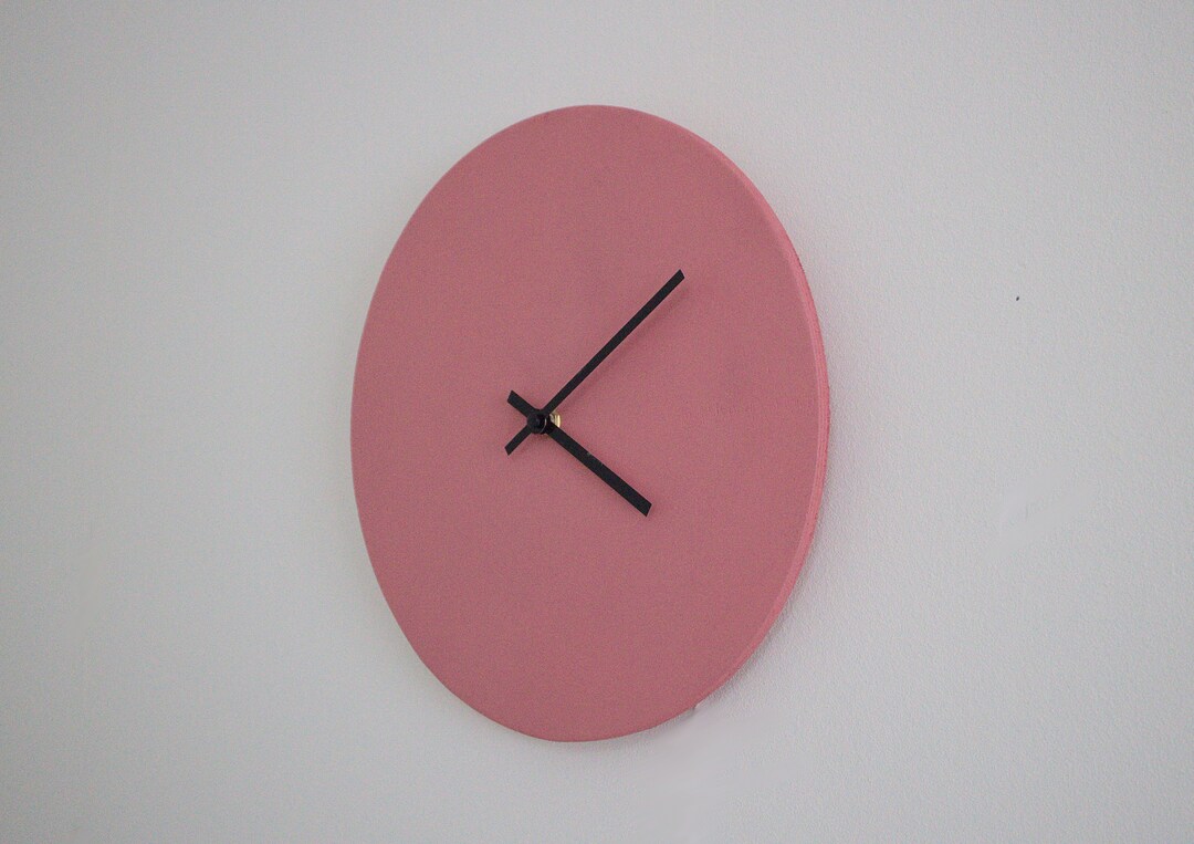 MINIMALISTA Powder Pink Clock, Fully Customizable Silent Clock ...